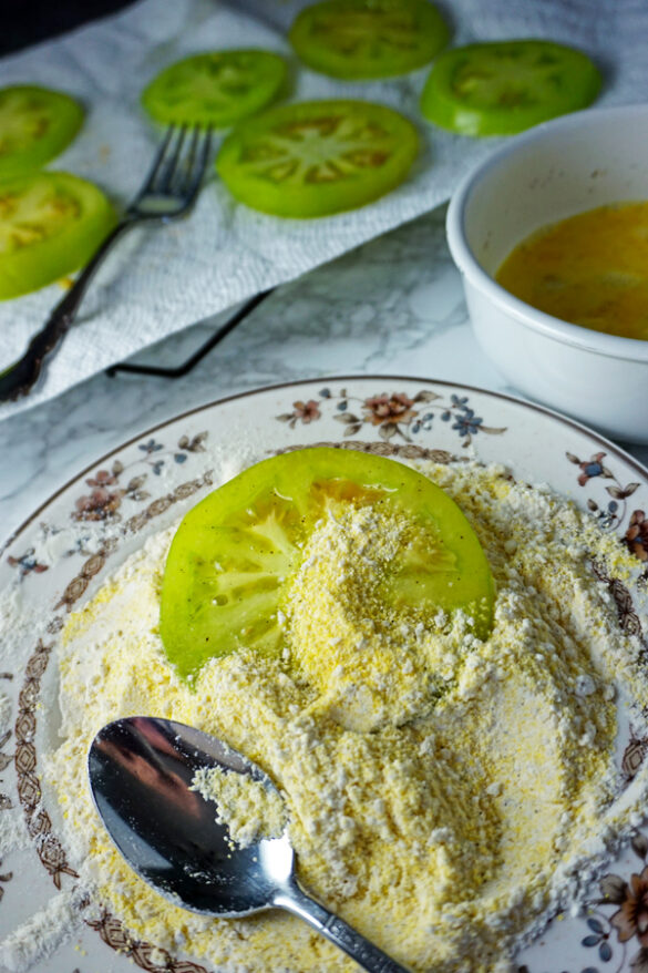 Fried Green Tomato Salad - DIY Trader Joe's Green Goddess Dressing