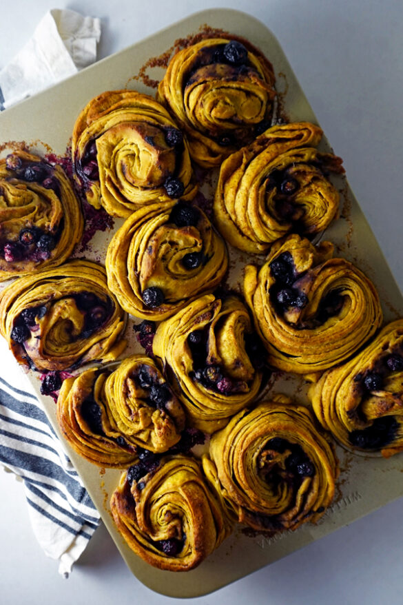 Morning Buns Recipe | Pumpkin Blueberry Morning Buns